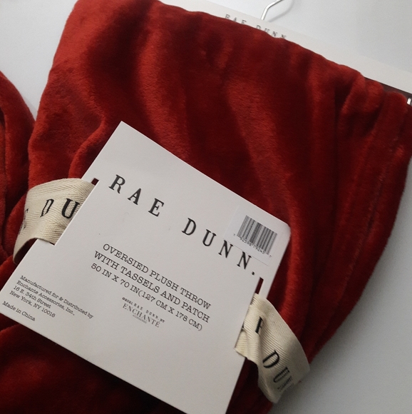 Rae Dunn | Bedding | Rae Dunn Red Oversied Plush Throw Blanket 5x70 ...